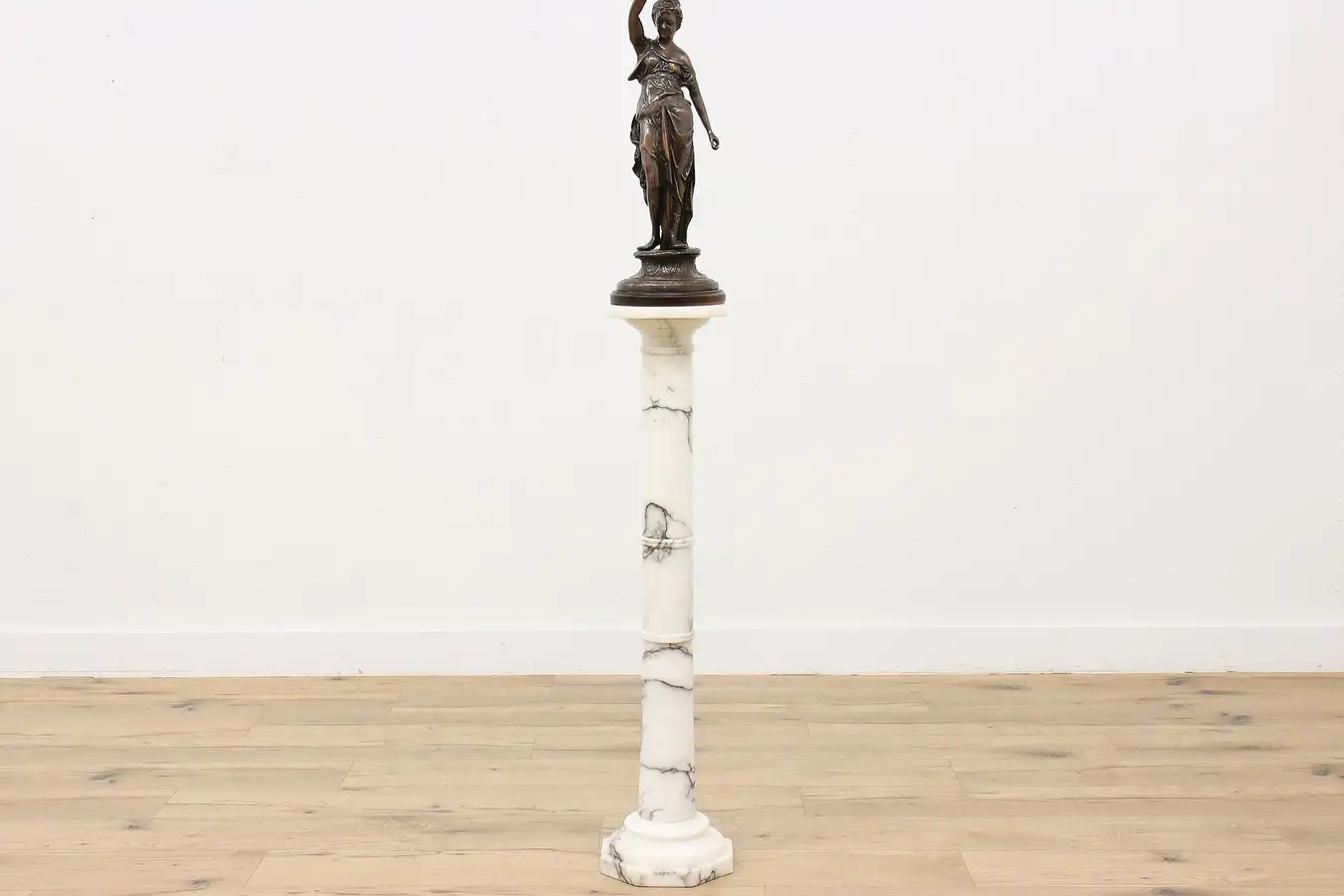 Classical Vintage Carved Marble Pedestal Sculpture Stand