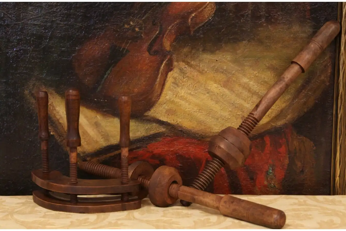 Set of 3 Antique Violin Maker's Clamps