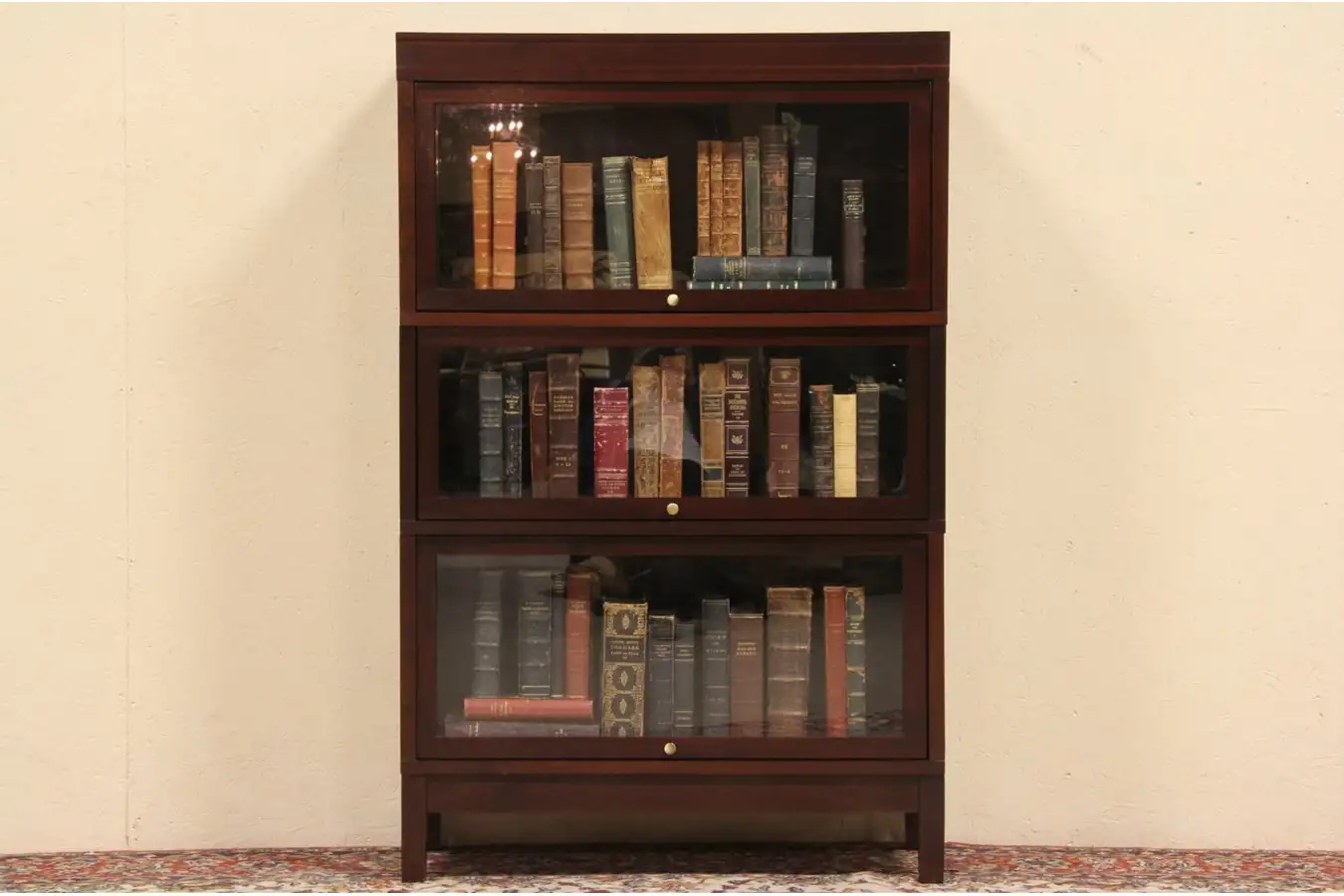 Hale 3 Stack Walnut Barrister Bookcase