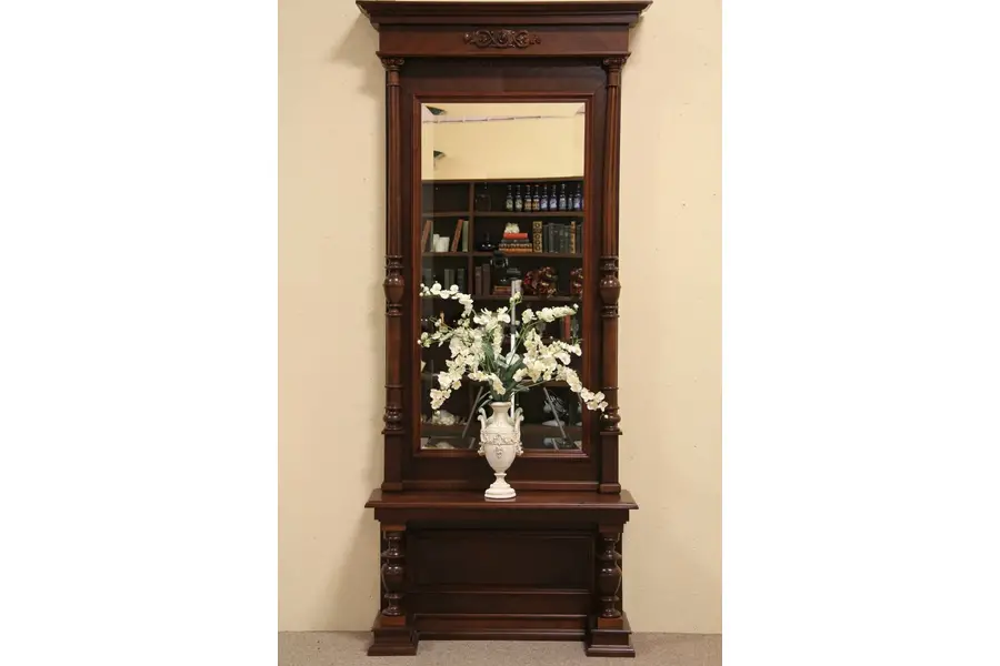 Hall, Foyer or Pier Antique Mirror, Columns