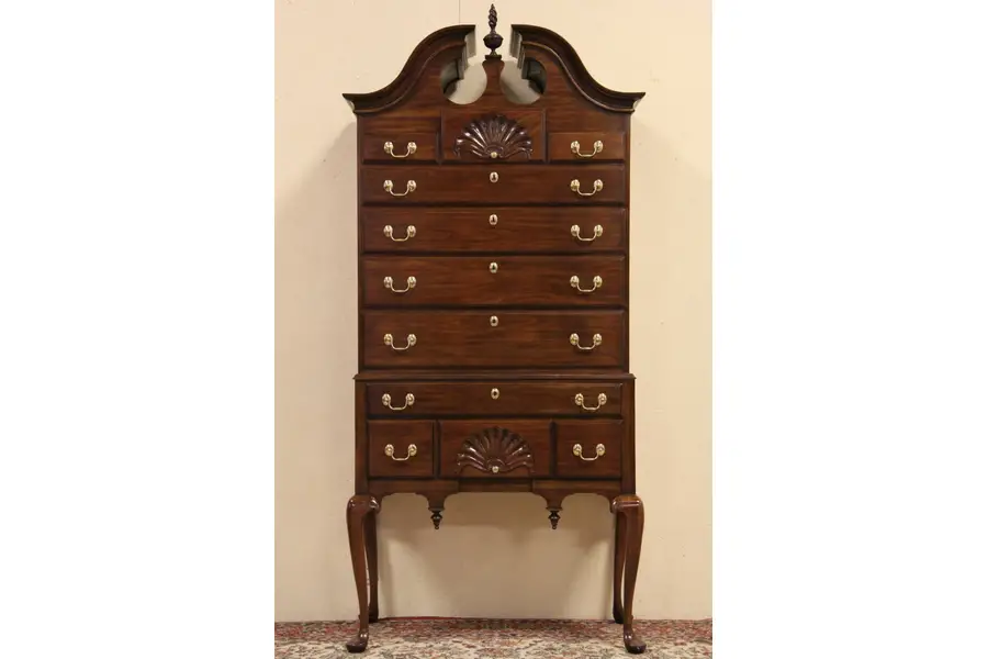 Harden Hudson Valley Highboy Vintage Cherry Tall Chest on Chest or Dresser