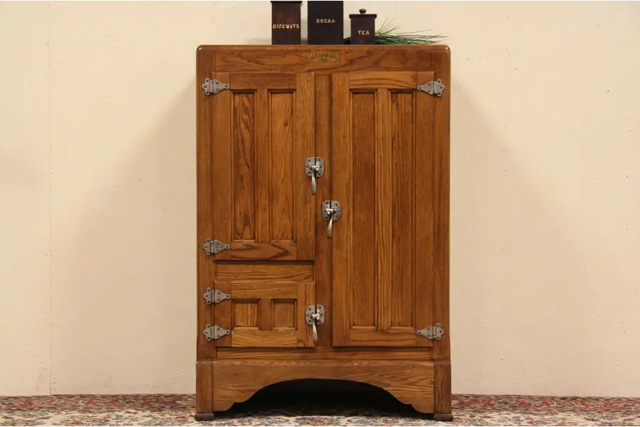 Herrick Waterloo Iowa Oak 1900 Icebox