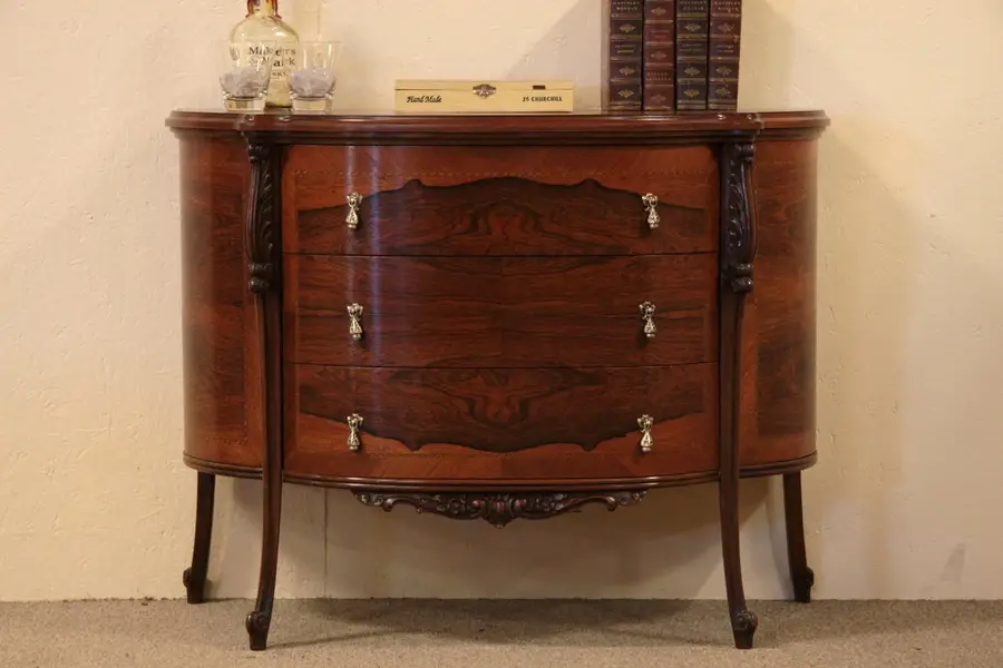 Rosewood Demilune Half-round Hall Chest