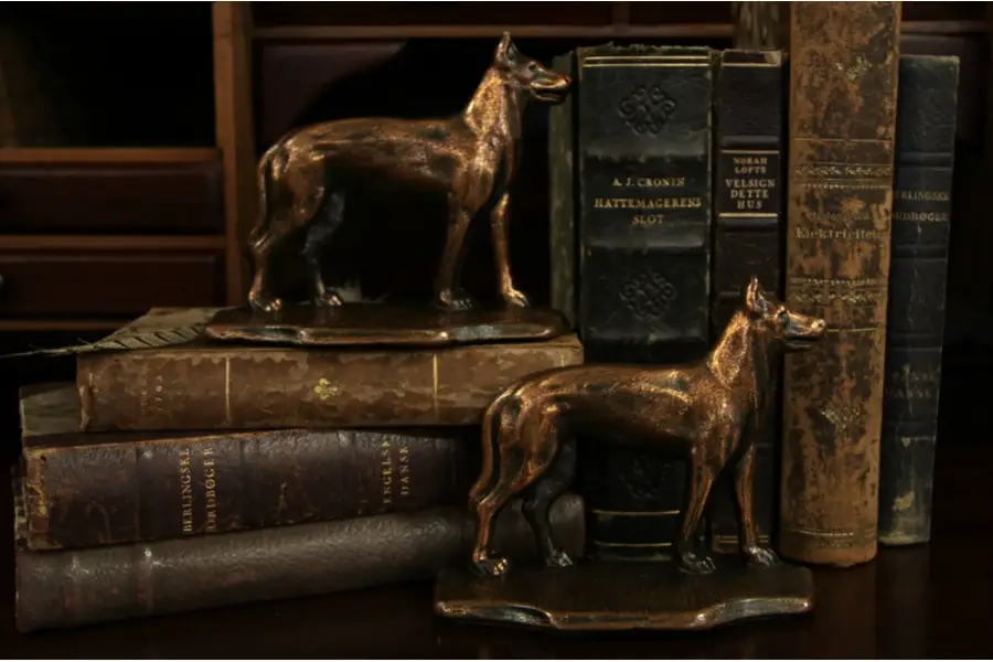 Hunting Dog Antique 1900 Pair Bookends