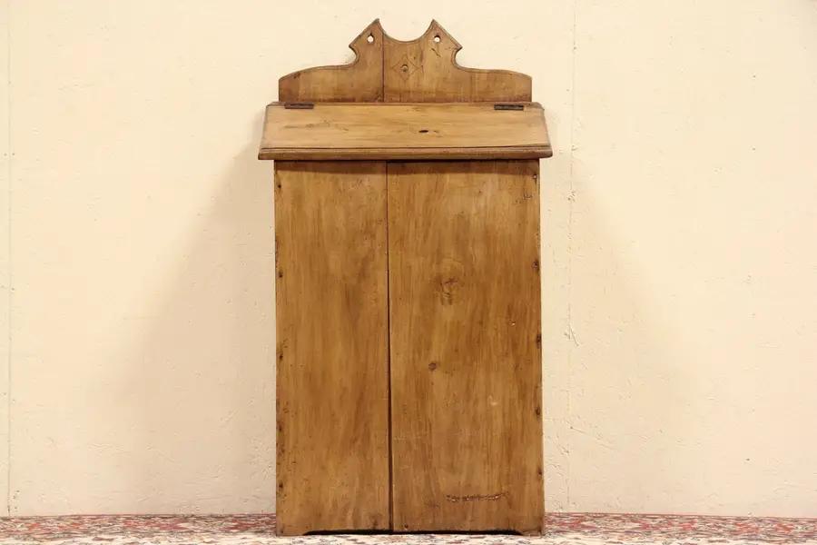 French 1860 Antique Fruitwood Baguette Bread Box