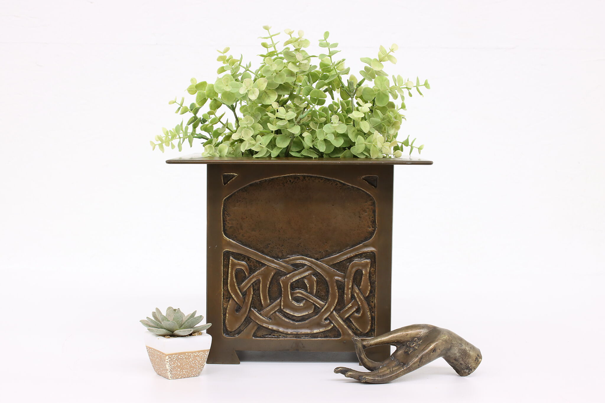 Arts & Crafts Antique Copper Planter, Kindling Box Attributed to Gilmour