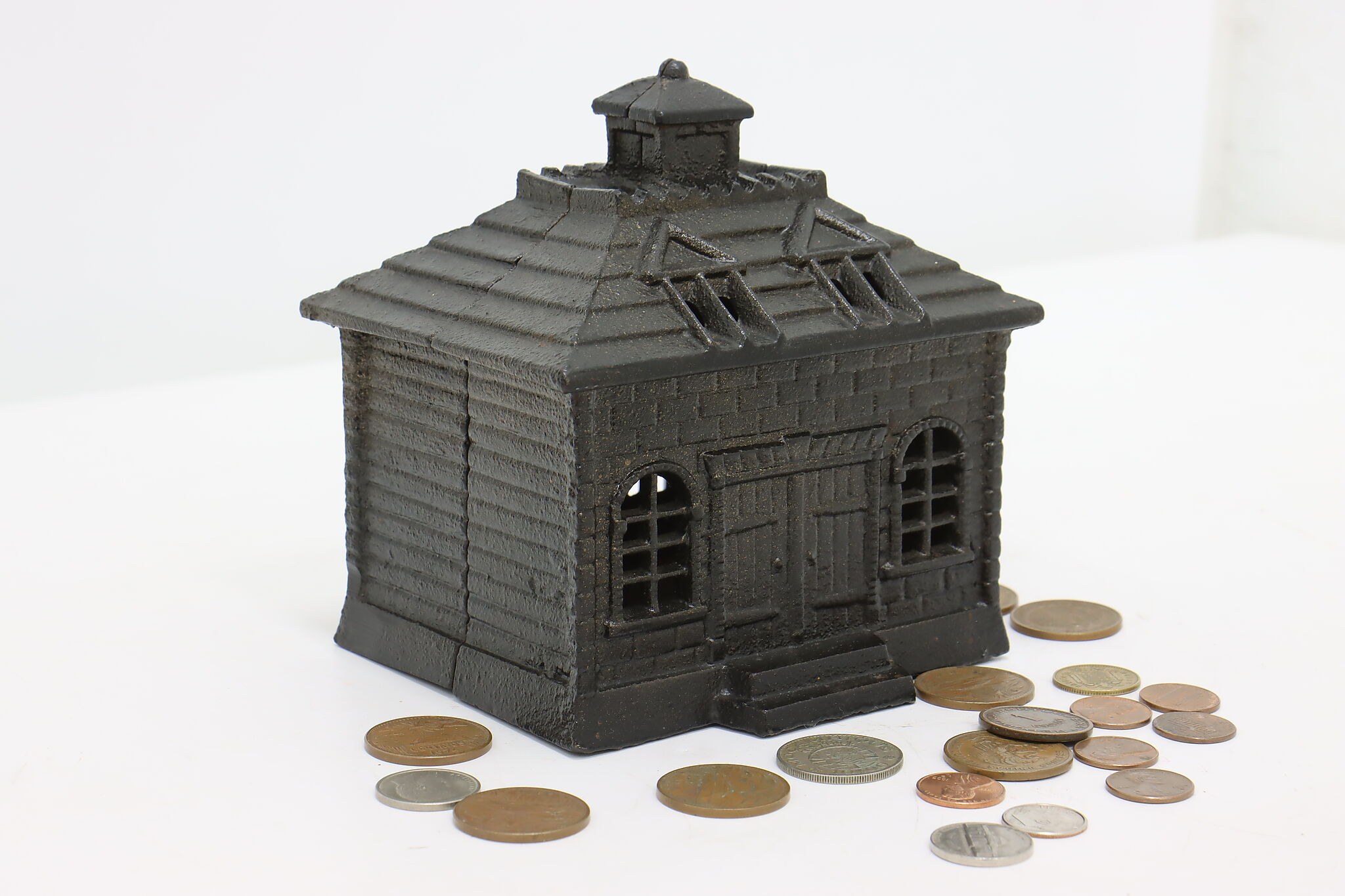 Victorian Antique Cast Iron Bank Coin Bank
