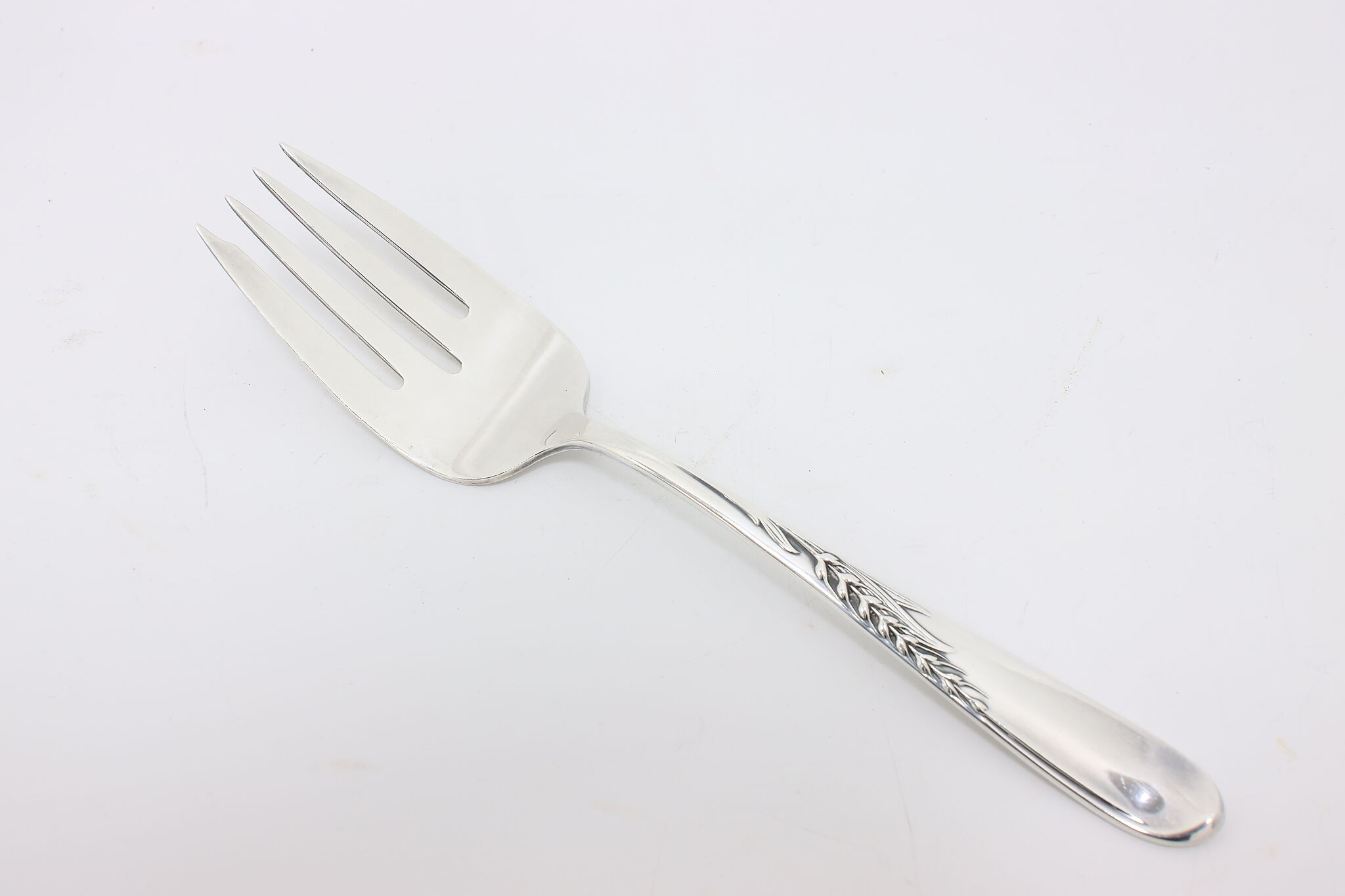 Silver Wheat Reed & Barton Sterling Midcentury Meat Fork