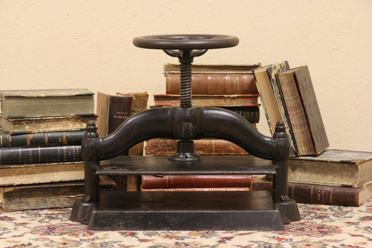 Cast Iron Bookbinder 1880's Antique Book Press