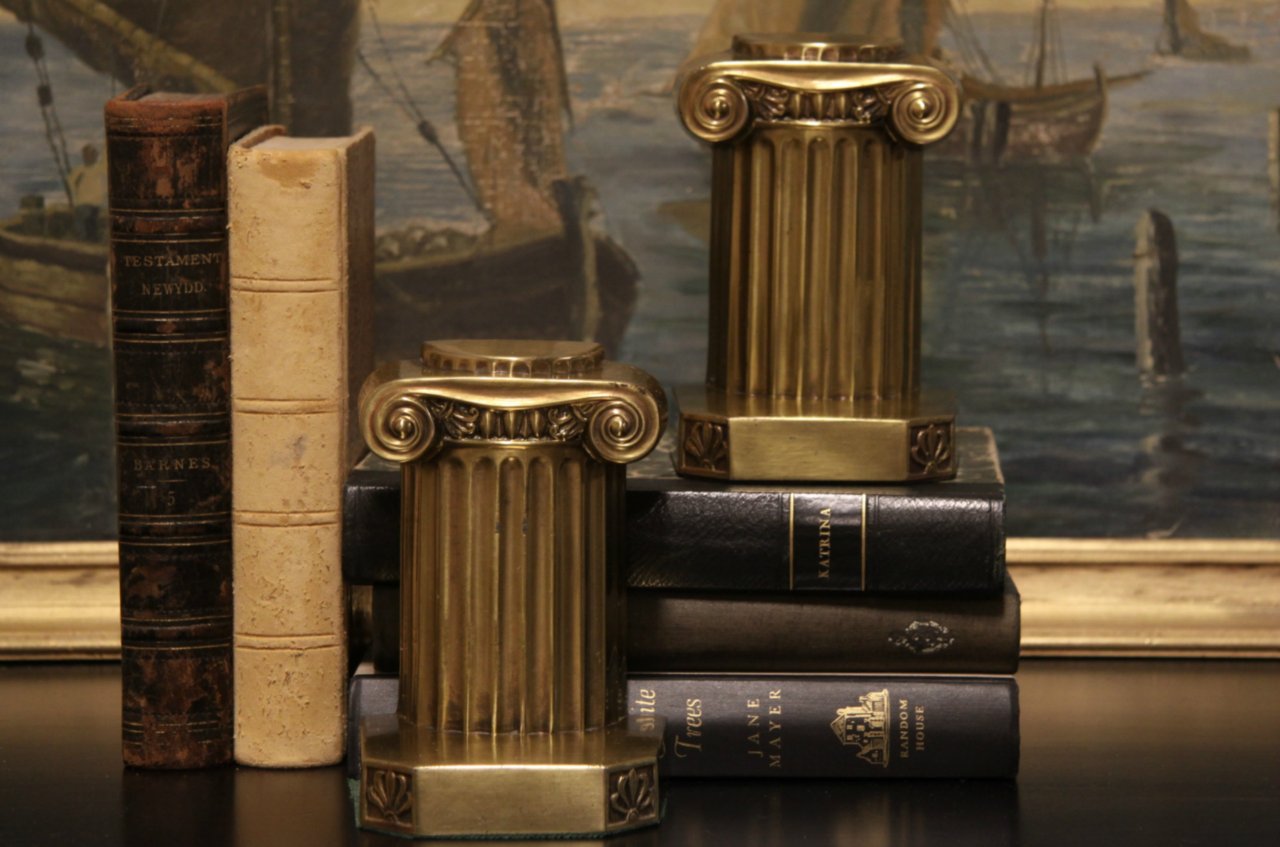 Pair of Gold Ionic Column Bookends