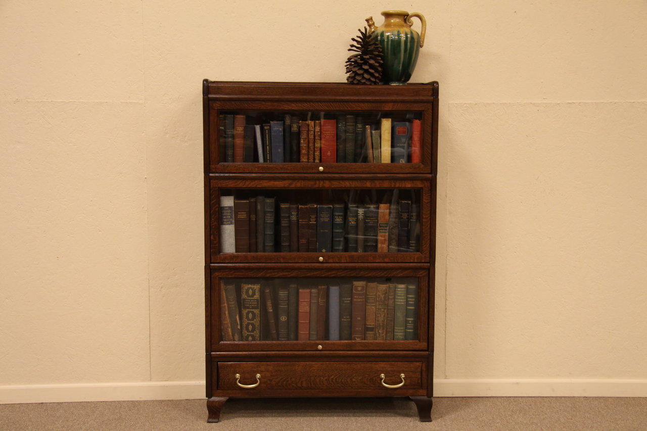 Stacking Oak Antique Lawyer Arts & Crafts Bookcase