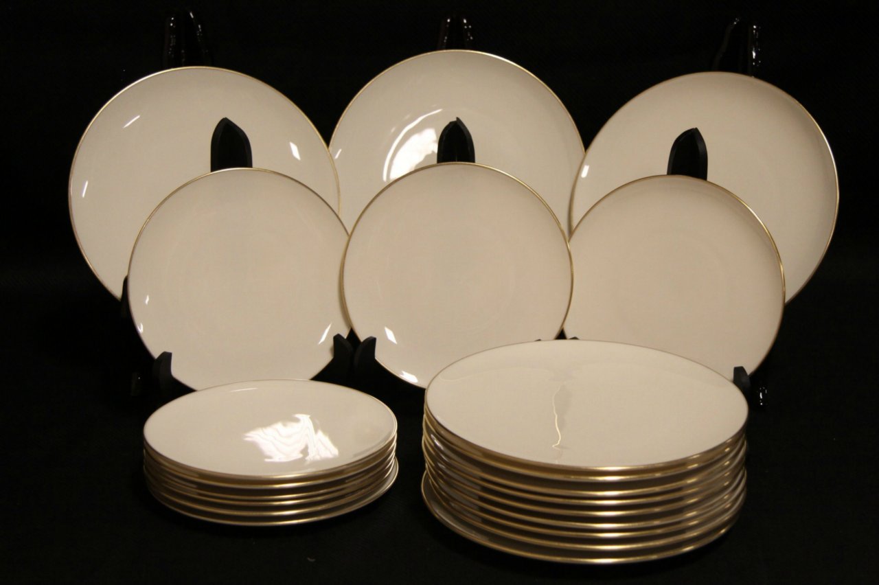 Lenox Olympia Gold Rim China 21 Plates