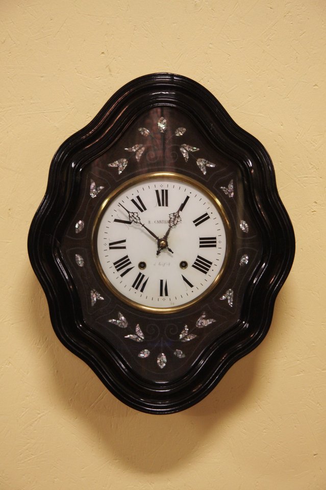 French Pearl Antique 1880 Wall Clock