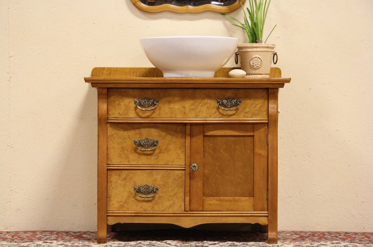 Birdseye Curly Maple Chest, Bedside Table or Sink Vanity