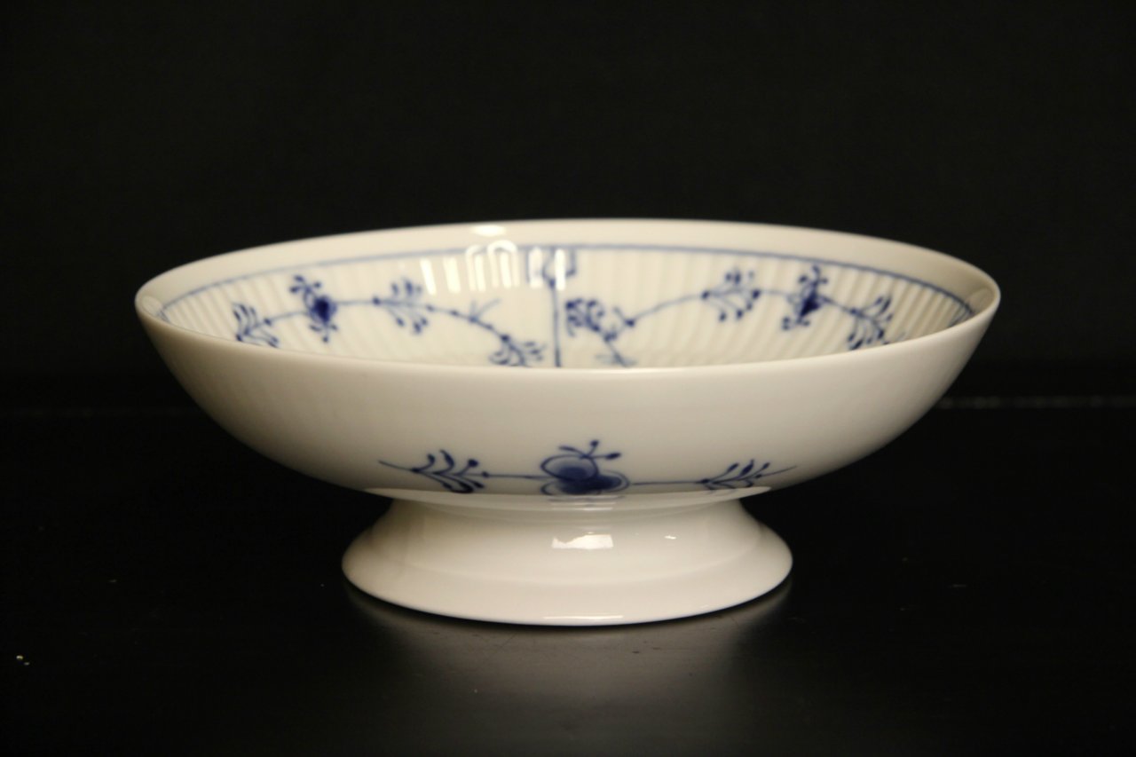 Royal Copenhagen Blue Fluted Plain Compote or Footed Bowl