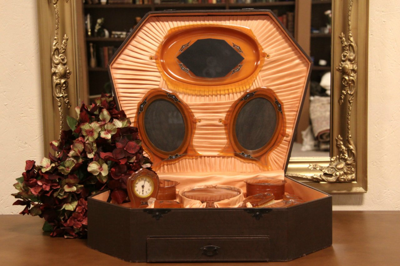 Celluloid 1925 Boudoir or Dresser Set & Case