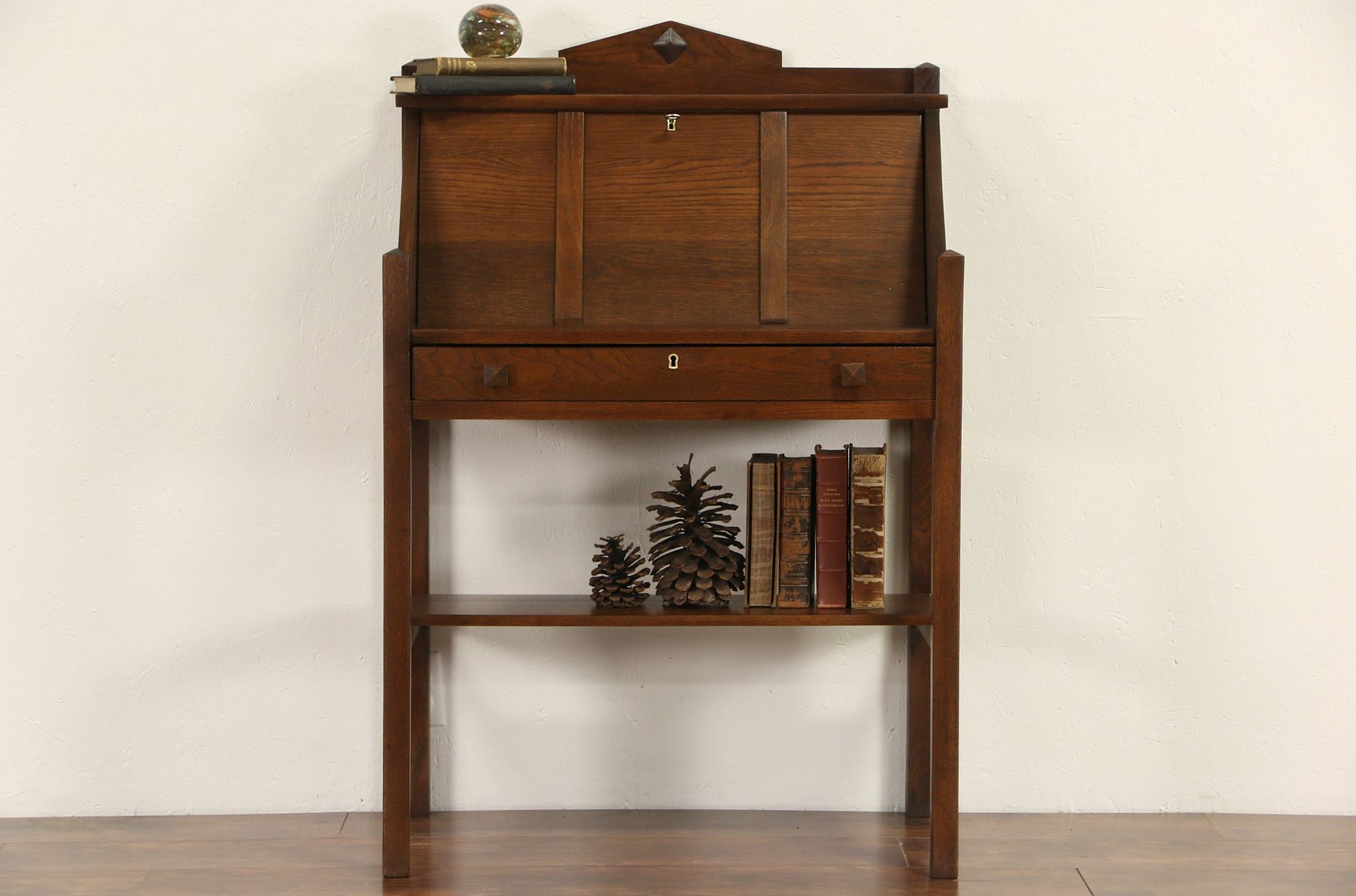Arts & Crafts Mission Oak 1905 Antique Craftsman Secretary Desk