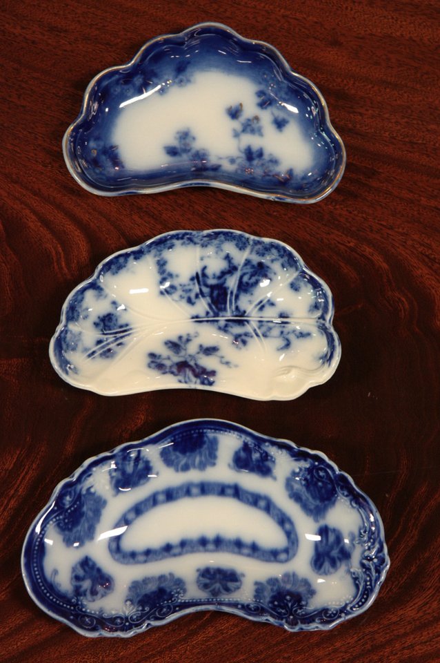 Flow Blue 3 Bone Dishes Baltic, Luca, Janette