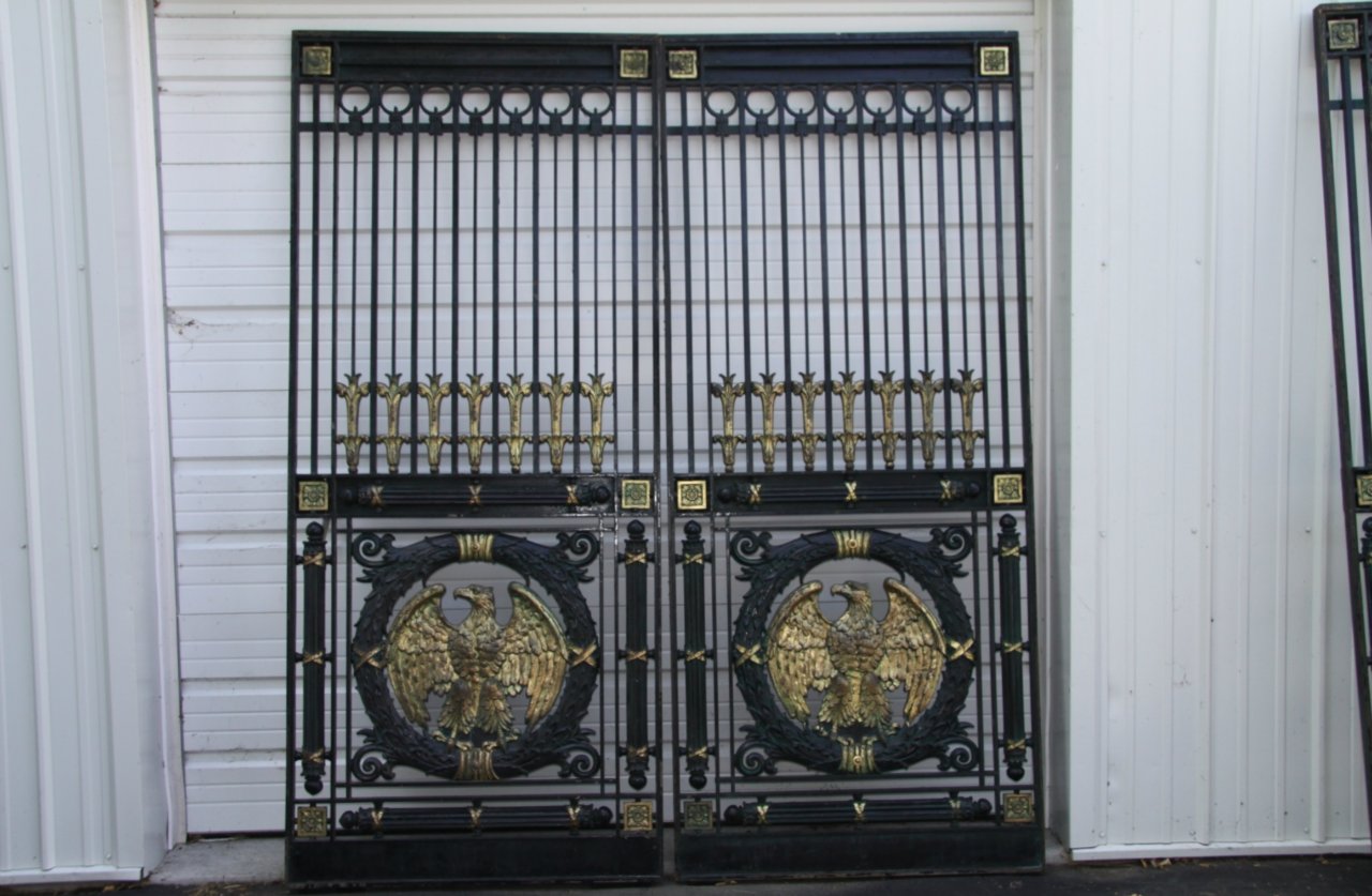 Black Iron Antique 1900 Eagle Bank or Wine Cellar Gate