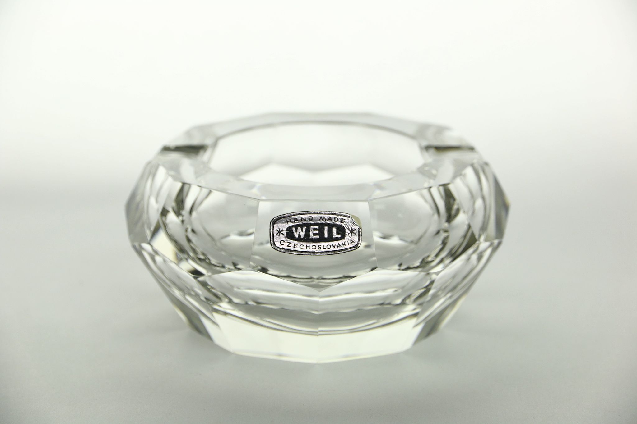 Weil of Czechoslovakia Signed Crystal Ash Tray