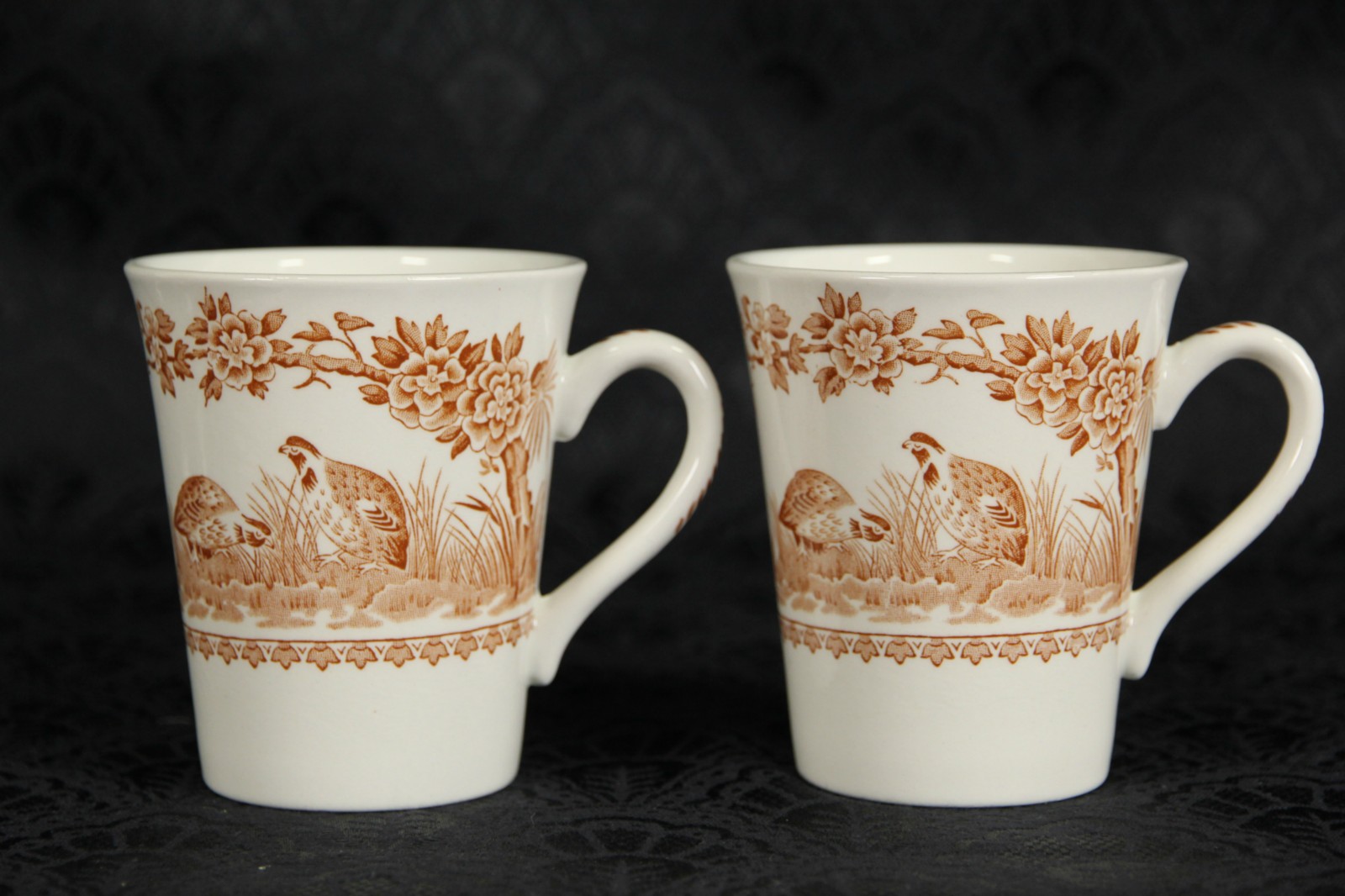 Furnival 1913 Brown Quail Pair of Mugs