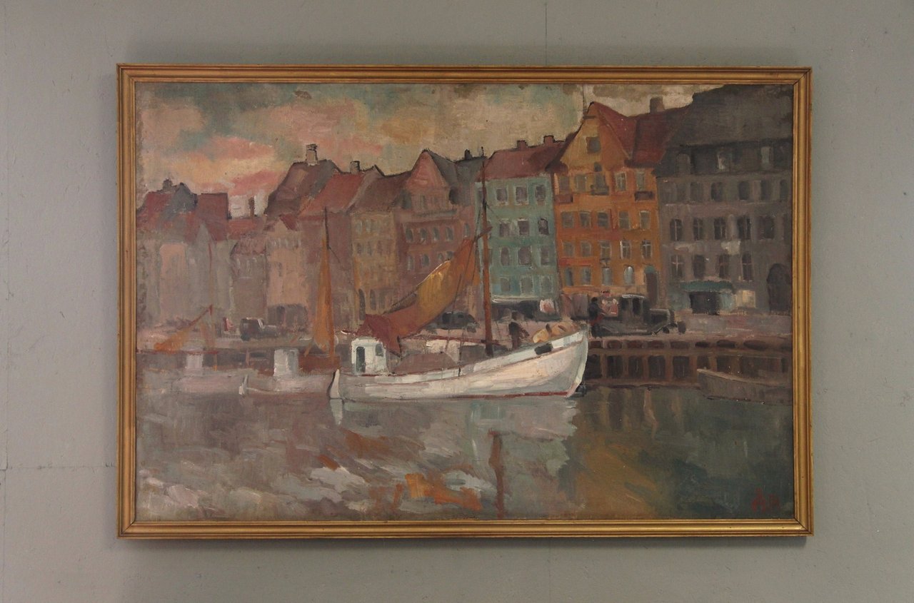 Copenhagen Denmark Harbor Painting