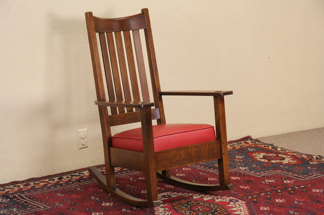 Limbert Signed Arts & Crafts 1905 Mission Oak Rocker or Rocking Chair