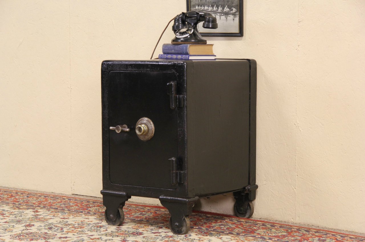Safe with Combination Lock, Antique 1890's Cast Iron