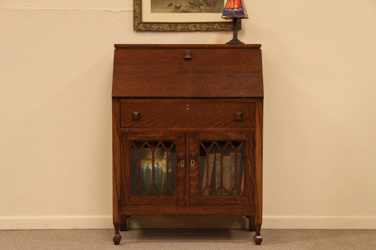 Arts & Crafts Mission Oak Secretary Desk