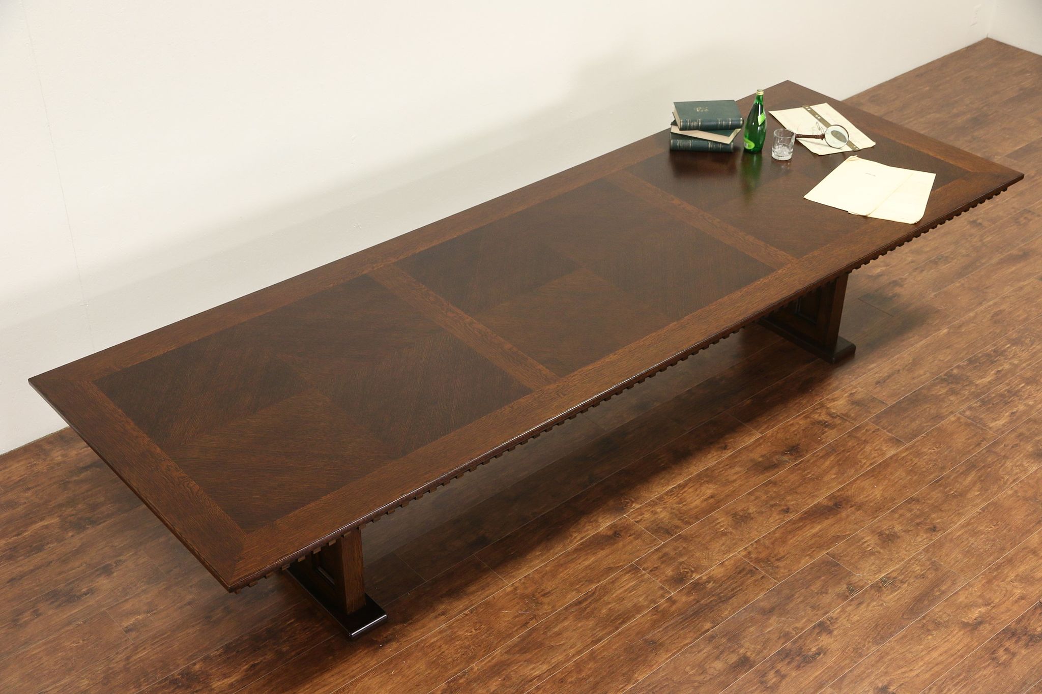 Oak Vintage Craftsman Design 12' Conference or Dining Table