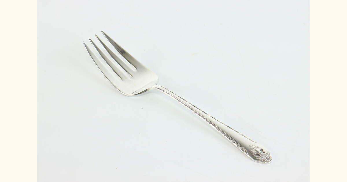 Victorian Antique Silverplate Large Meat Serving Fork, Holmes & Edwards
