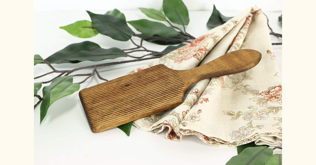 Antique Hand Carved Farmhouse Wooden Kitchen Butter Paddle