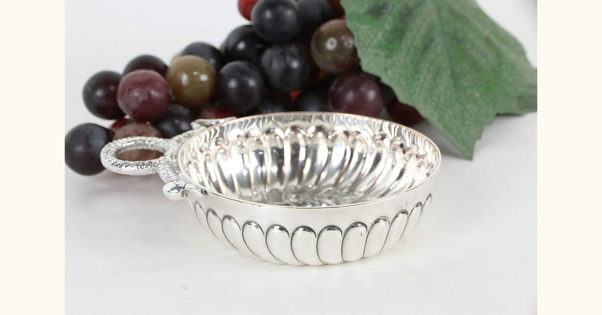 Silverplate Antique 1900 Sommelier Wine Tasting Cup, Exeter