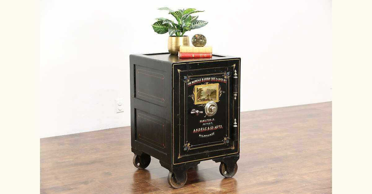 Combination Iron Safe, 1890 Antique Signed Macneal of Ohio