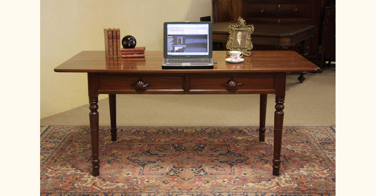 Victorian Walnut Library Table or Writing Desk