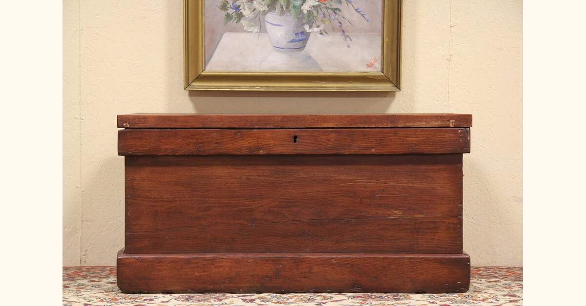 Country Pine 1860 Trunk, Chest or Coffee Table
