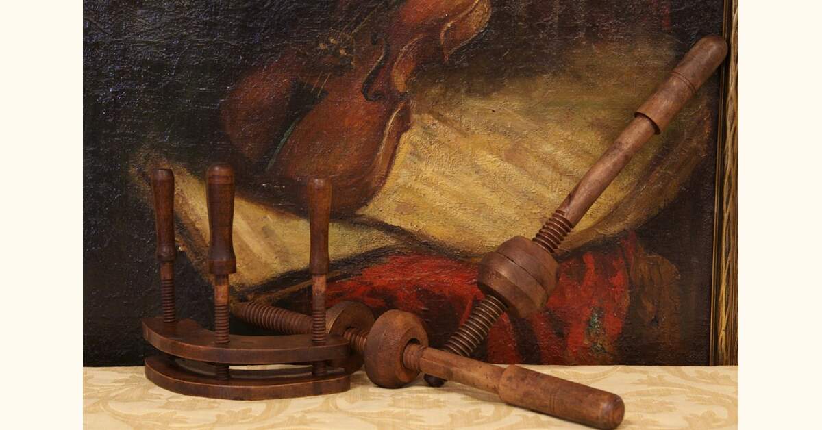 Set of 3 Antique Violin Maker's Clamps