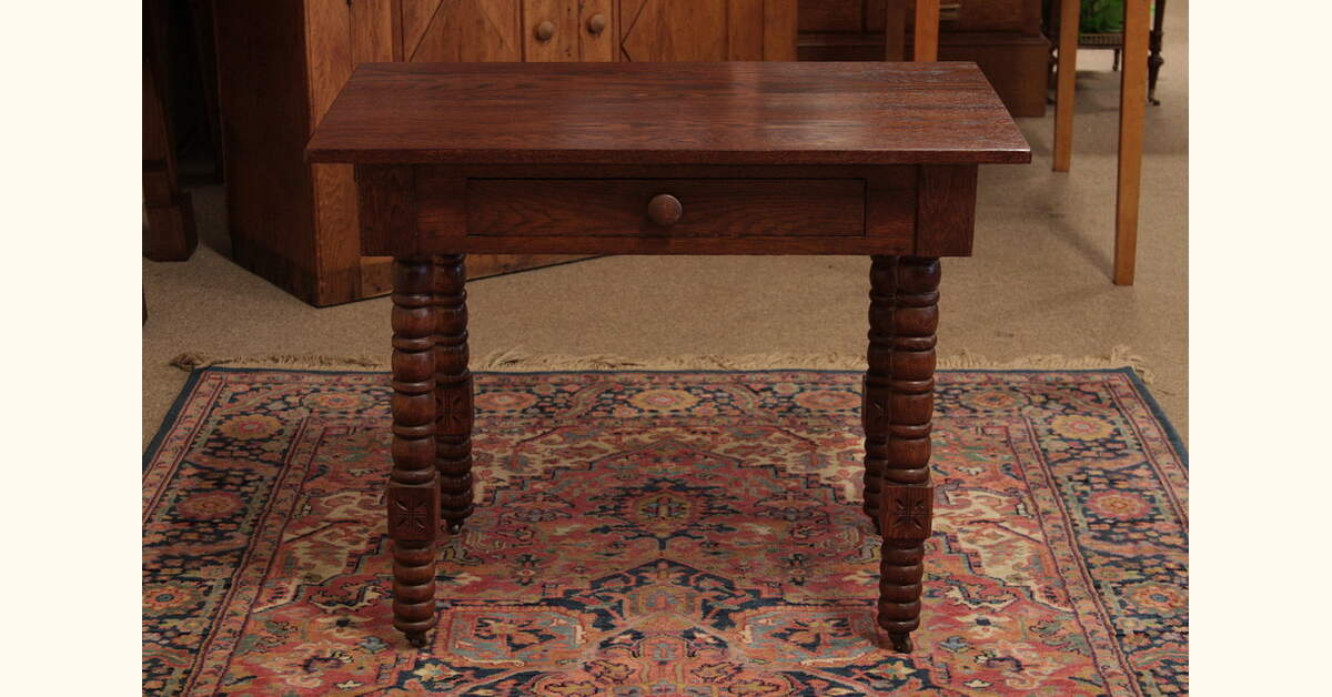 Victorian Eastlake One Drawer Table