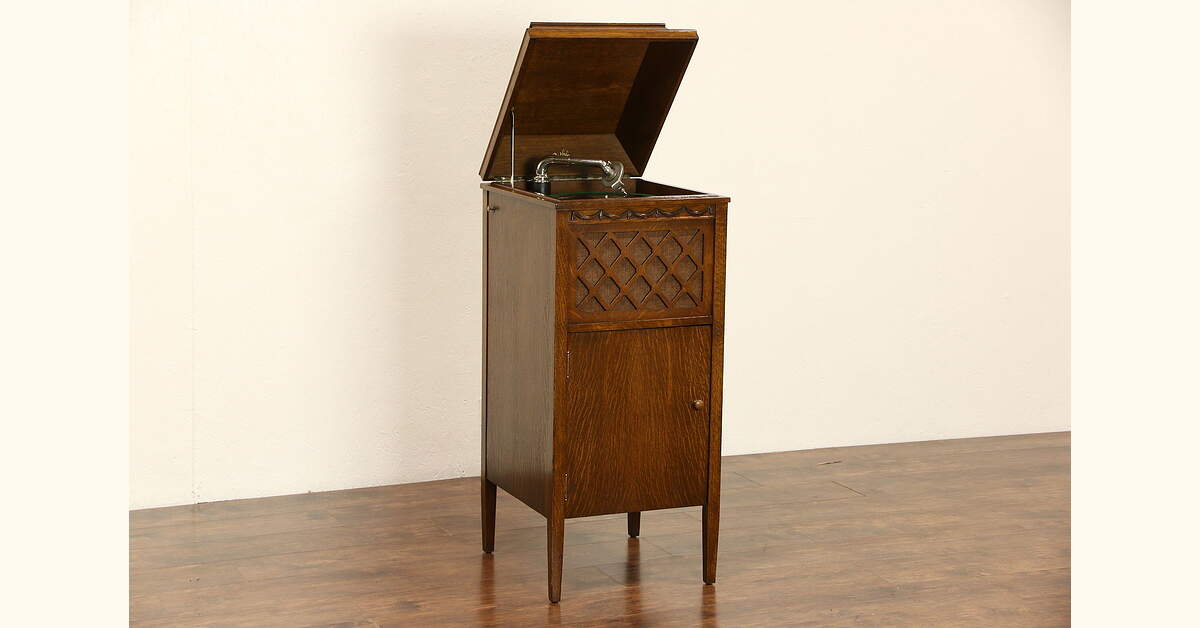 Pathe Freres Oak 1915 Antique Phonograph Wind Up Record Player