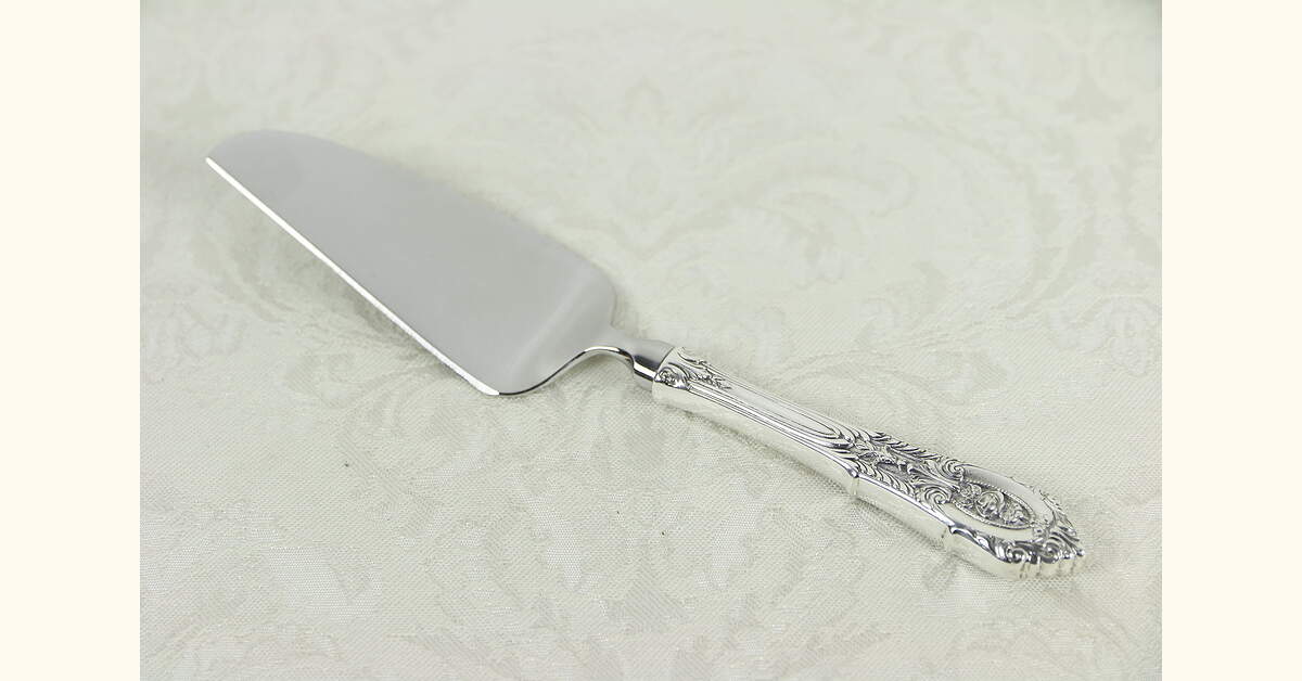 Pastry Server 7" Sterling Silver, Stainless Blade, Wallace Rose Point