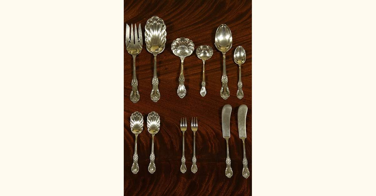 Set of 12 Sterling Silver Serving Pieces