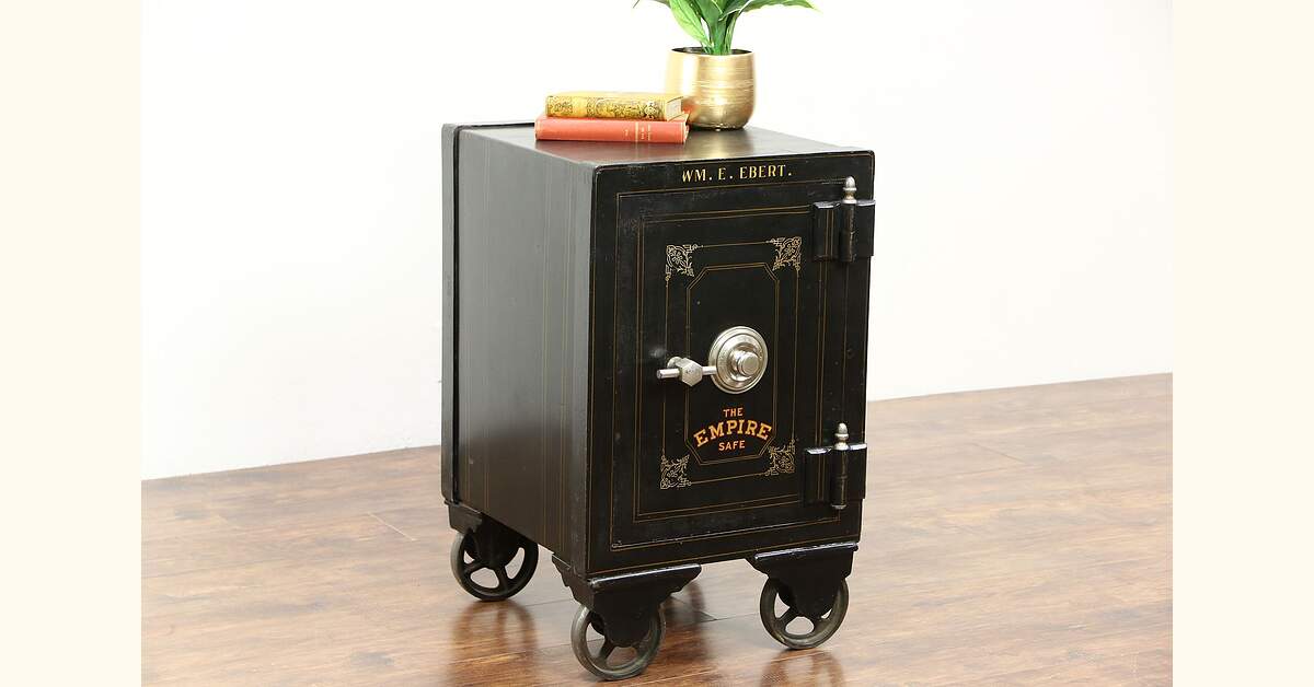 Empire signed Antique 1890's Iron Safe with Combination Lock