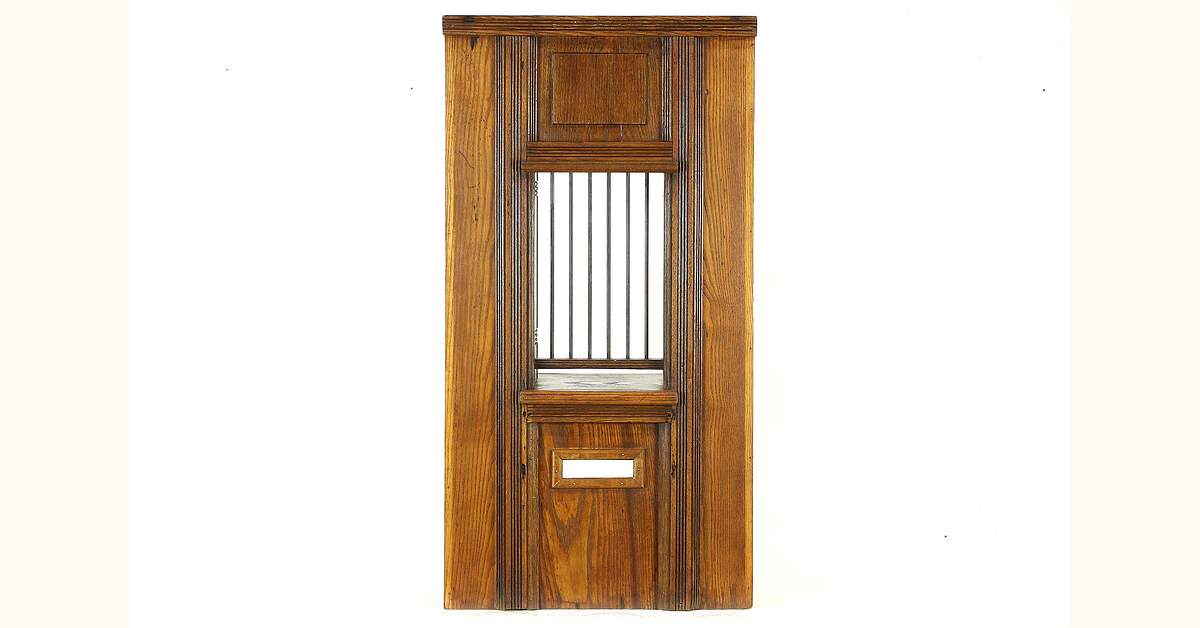 Oak Antique Architectural Salvage Post Office, Bank Teller Cashier ...