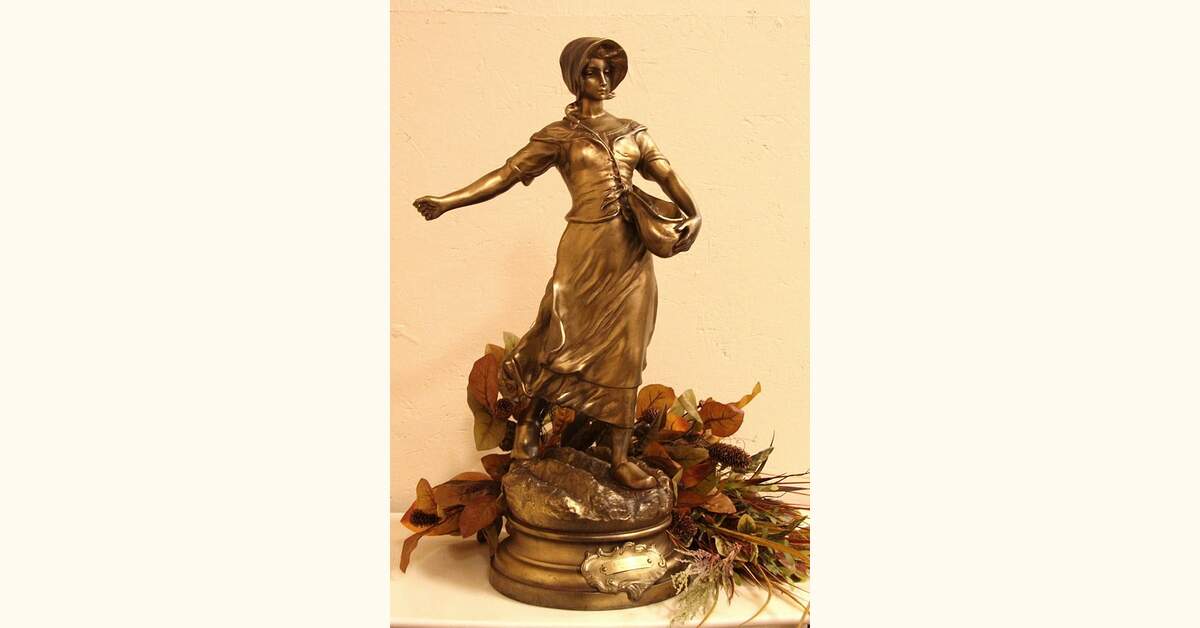 Semeuse The Seeder Statue, Signed Maxim