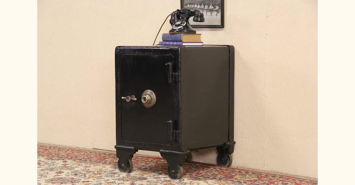 Safe with Combination Lock, Antique 1890's Cast Iron