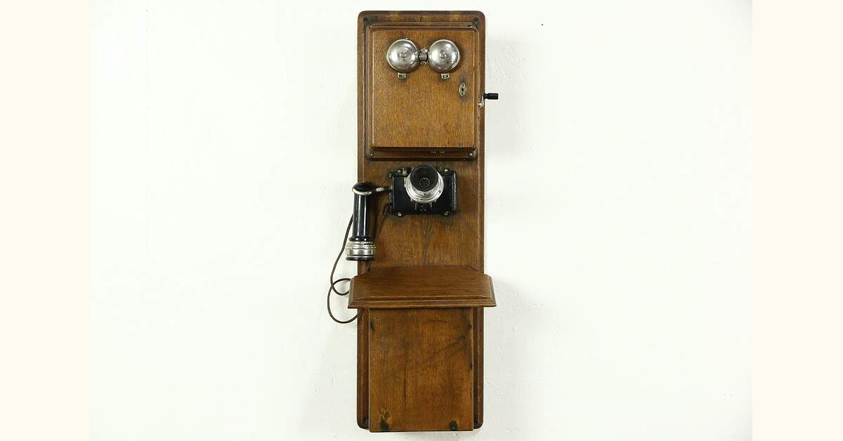 Stromberg Carlson Signed Antique Oak Wall Telephone, Pat. 1897