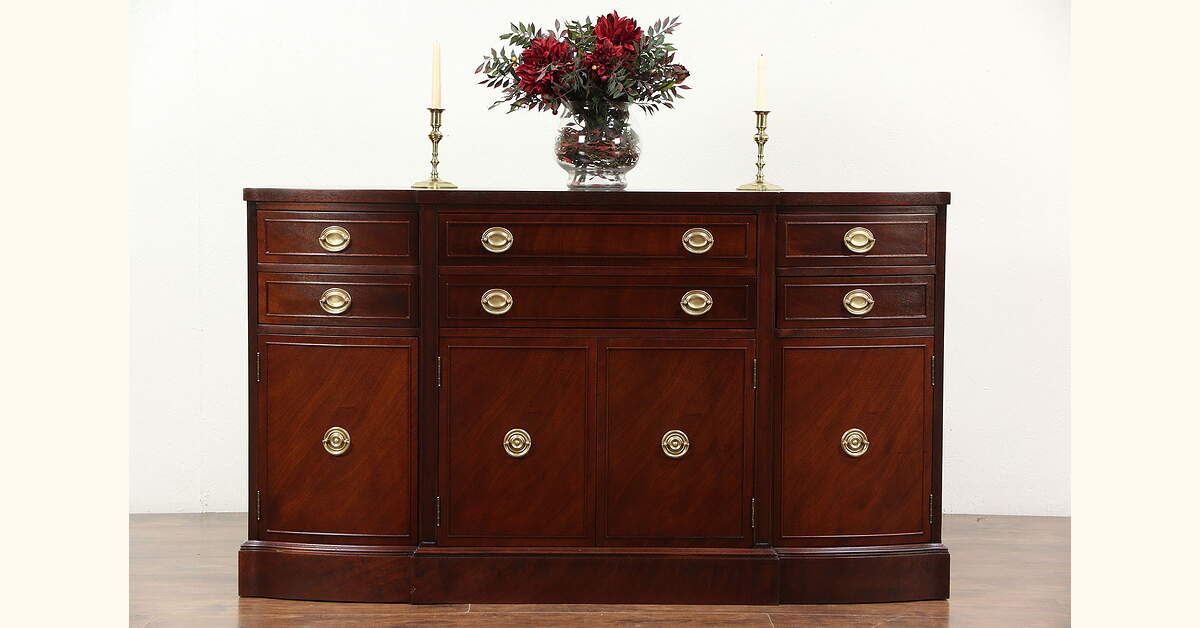 Traditional Vintage Mahogany Sideboard, Server or Buffet, Signed Rway