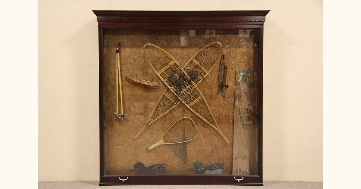 Museum Cabinet, Shadow Box 1910 Wall Display Case