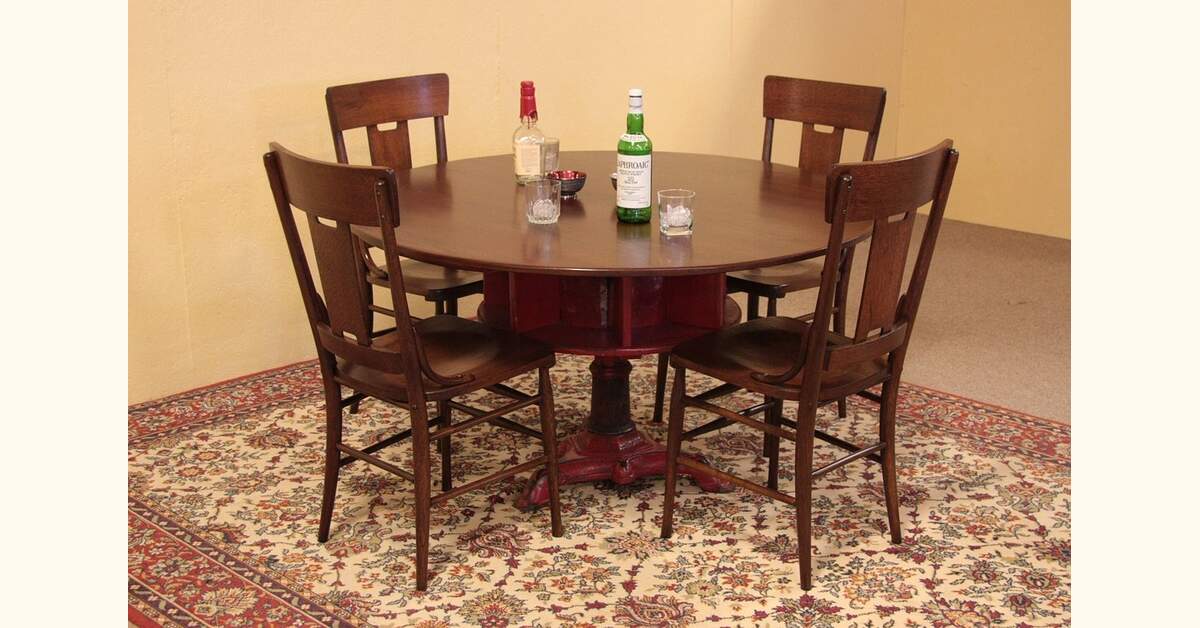 Victorian Pub, Tavern Game Table with Mug Shelves
