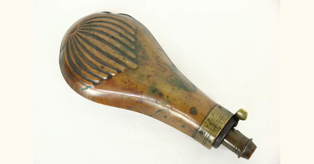 Brass Antique 1860's Powder Flask